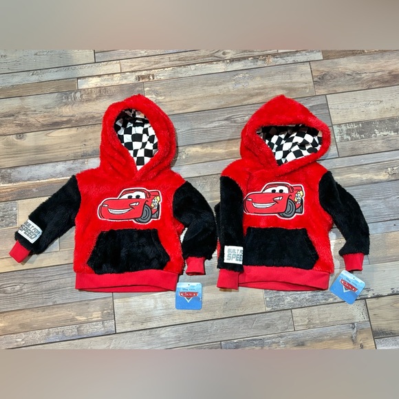 Disney | Shirts & Tops | Nwt Disney Cars Hooded Cozy Sweatshirt Size 2 ...